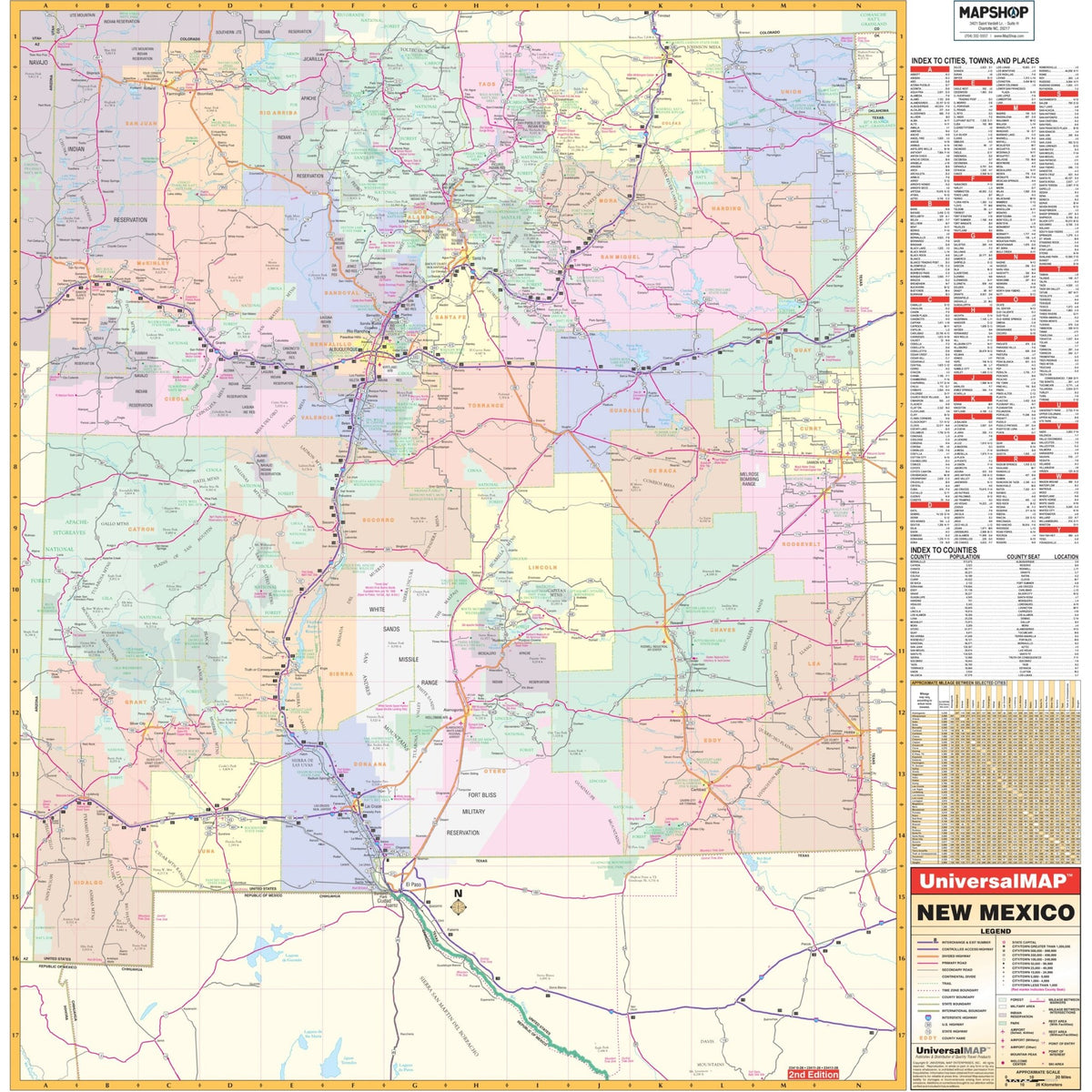 New Mexico State Wall Map » Shop State Wall Maps – Ultimate Globes