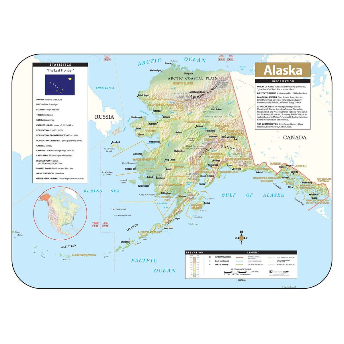 Alaska State Wall Maps | Office & Classroom | Ultimate Globes