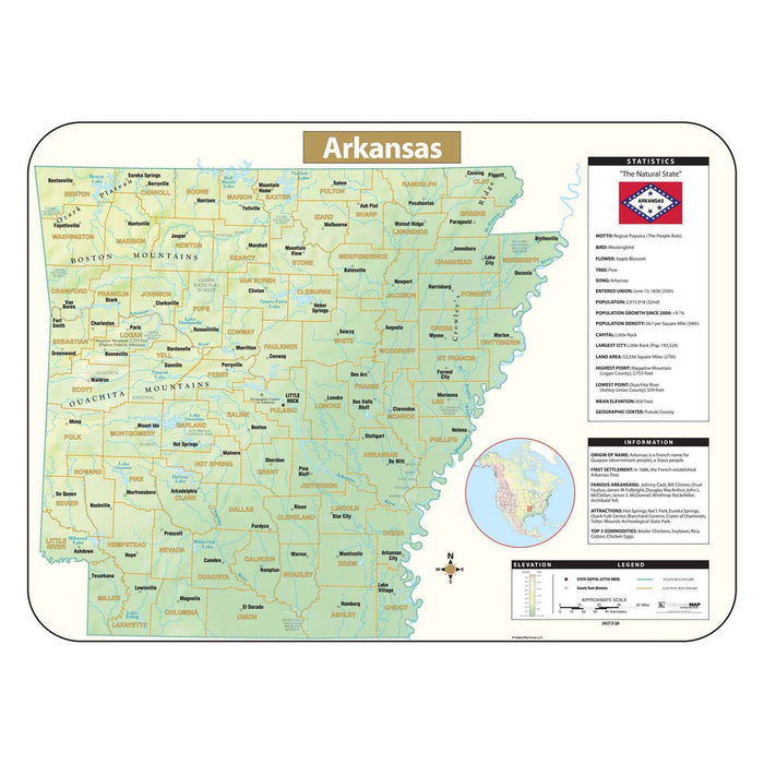 Arkansas State Wall Maps | Office & Classroom | Ultimate Globes
