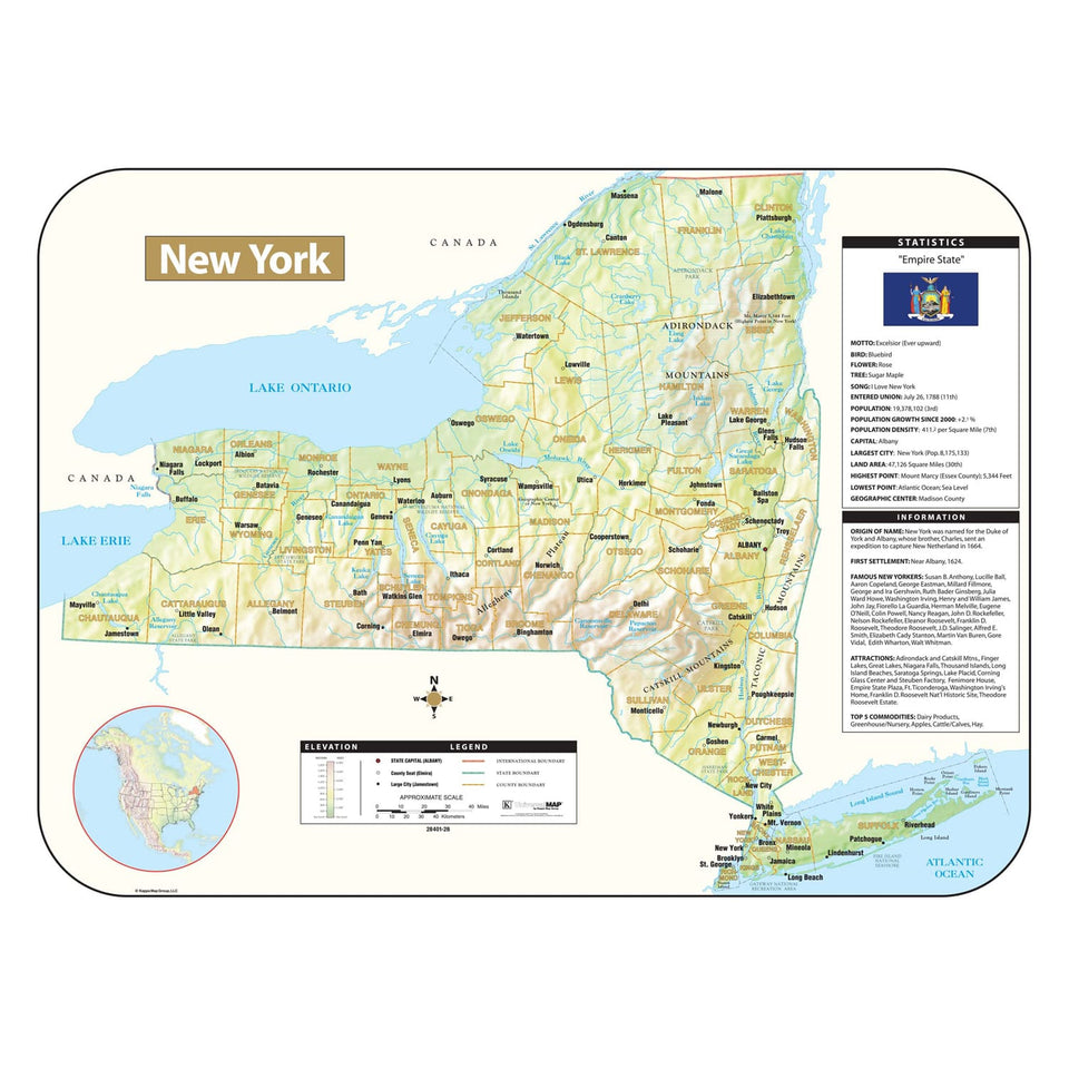 New York State Wall Maps | Office & Classroom | Ultimate Globes