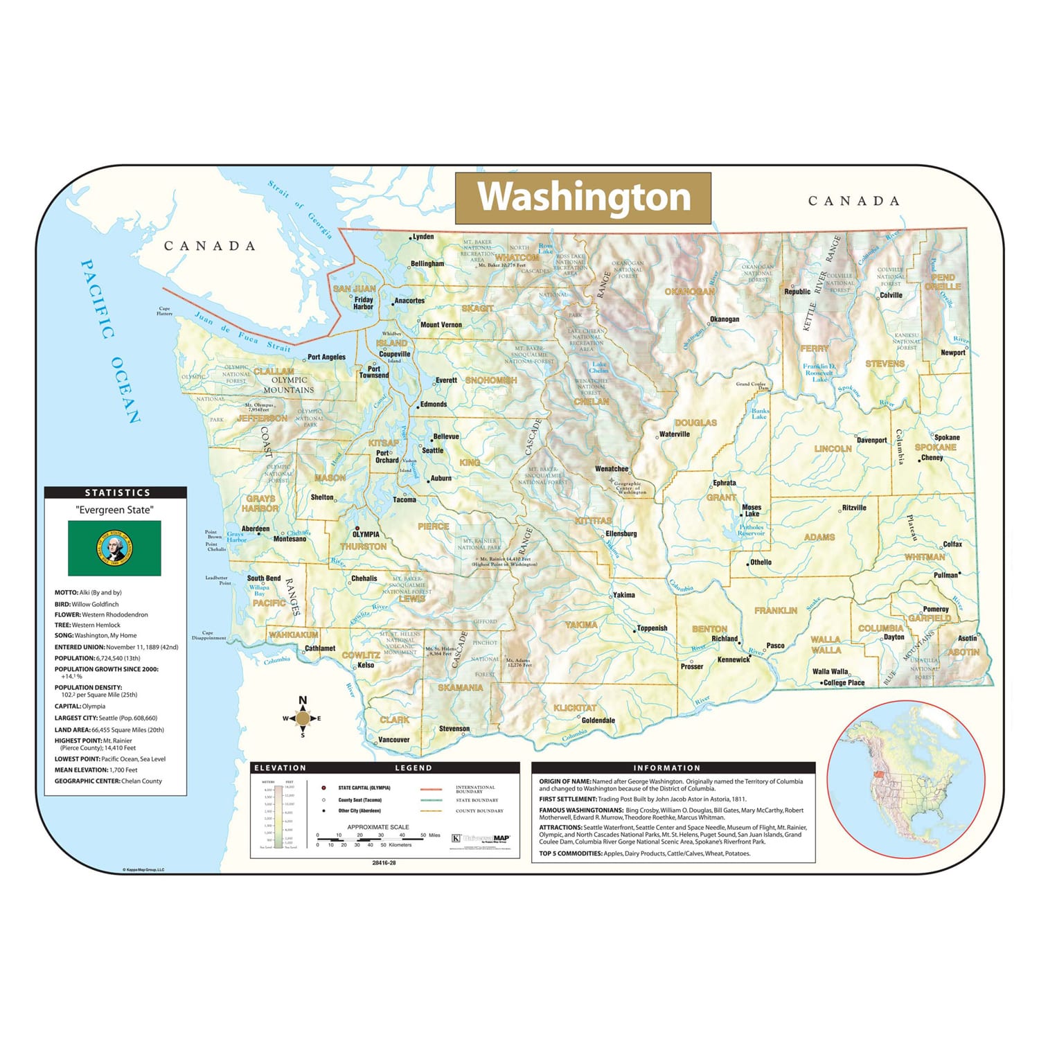 Washington State Wall Maps