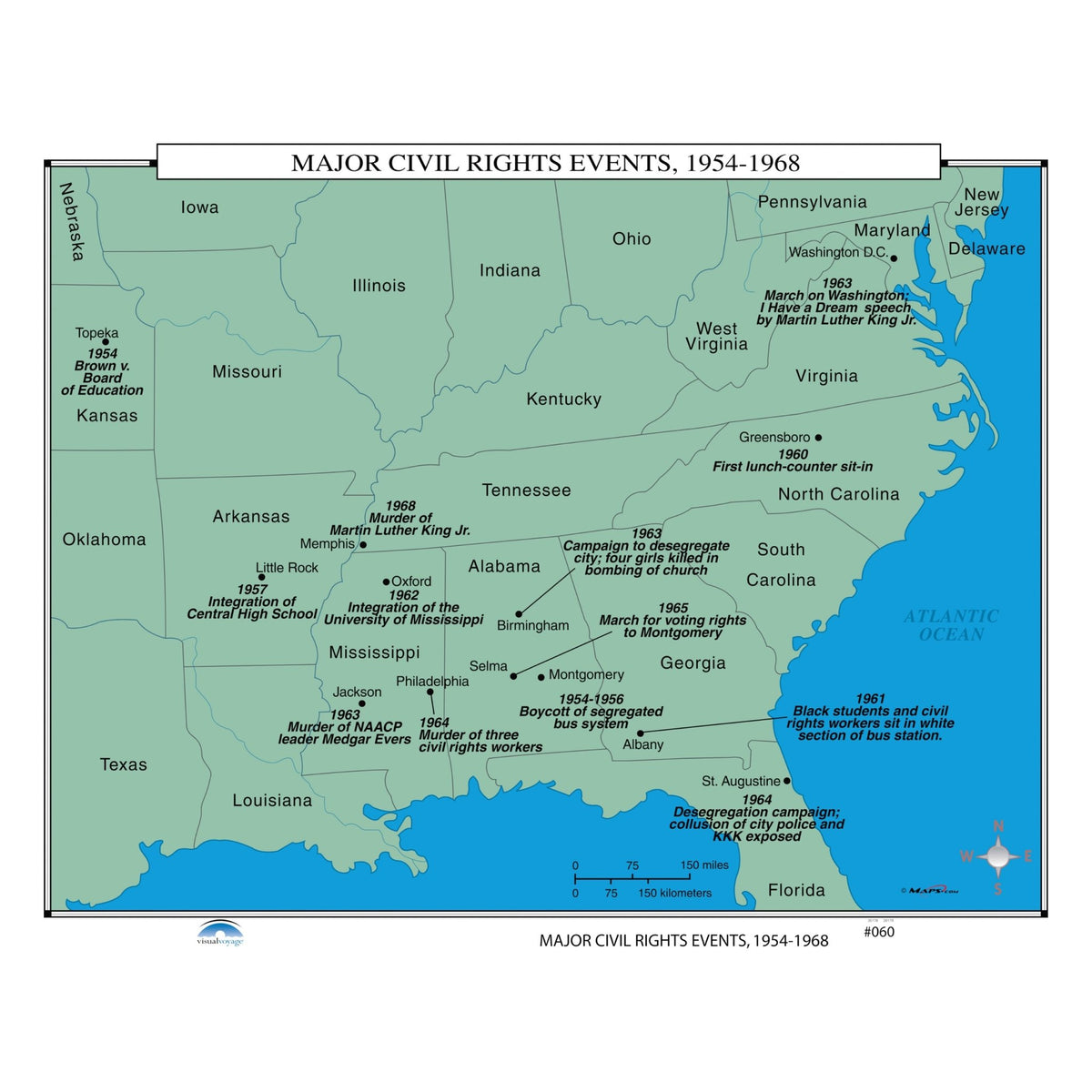 Major Civil Rights Events Map » Shop U.S. & World History Maps ...