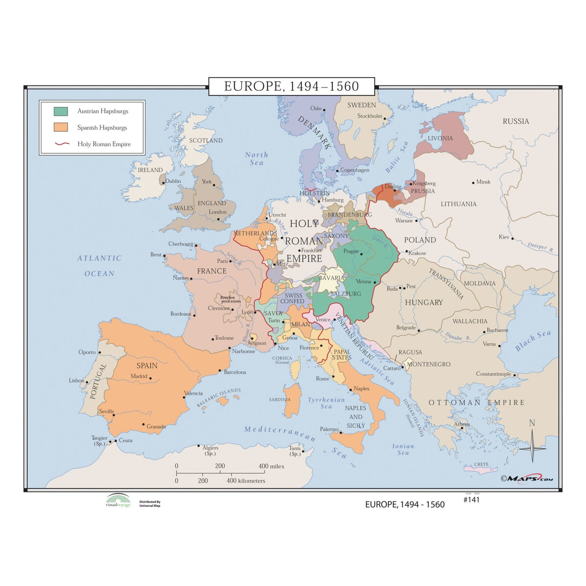Europe 1494 - 1560 Map » Shop U.S. & World History Maps – Ultimate Globes