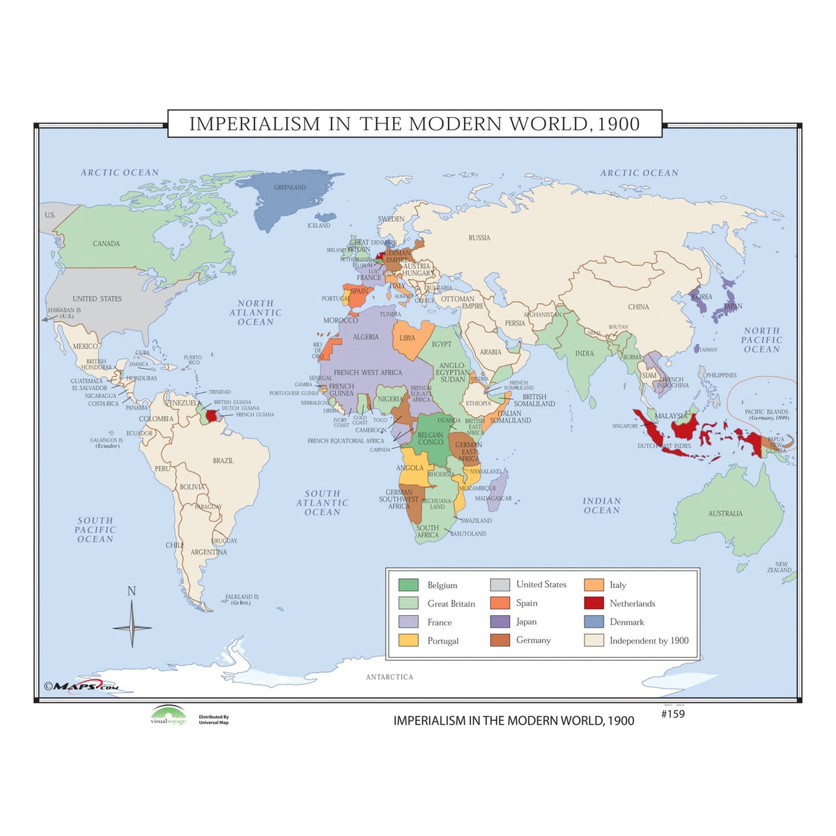 Imperialism Modern World 1900 Map » Shop U.S. & World History Maps ...