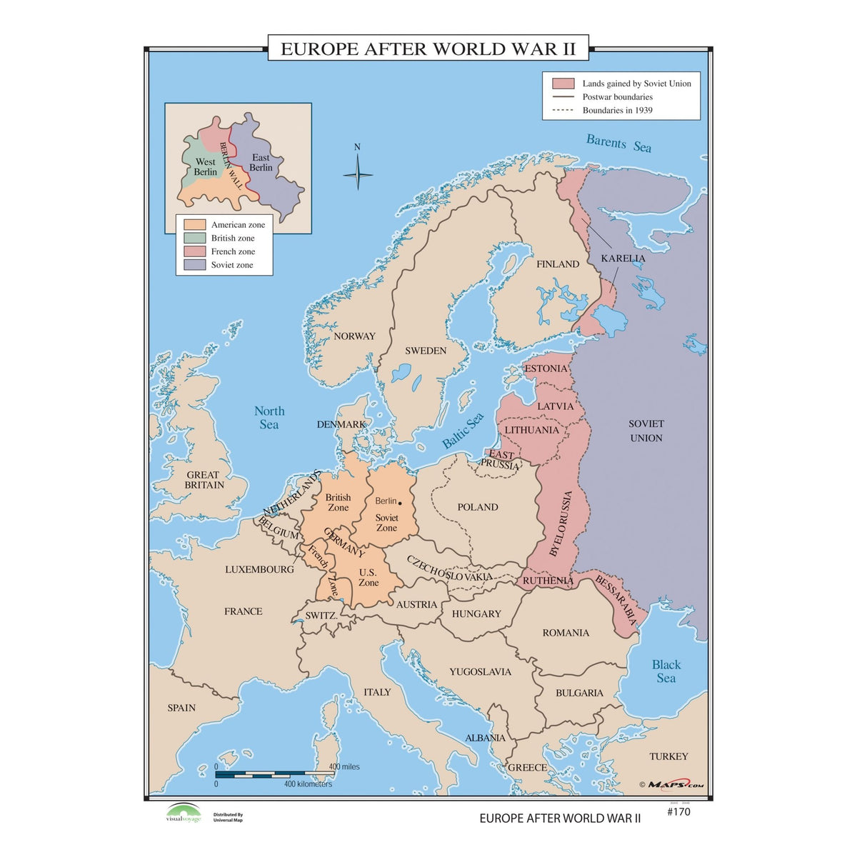 Europe after World War II Map » Shop U.S. & World History Maps ...
