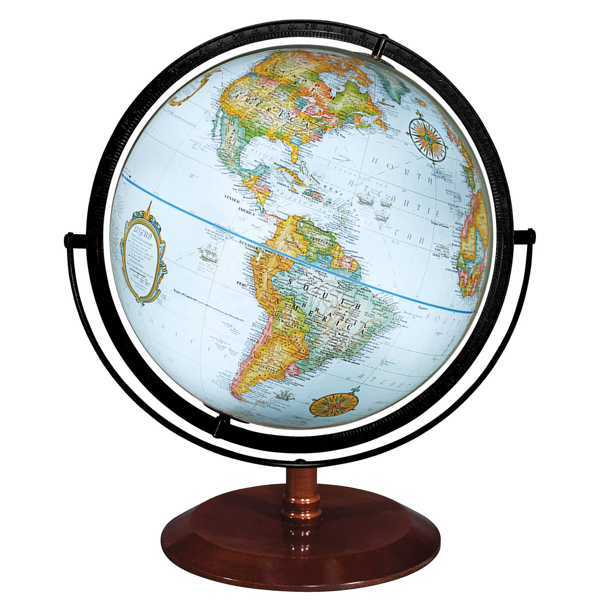 Nassau Globe - 16-Inch Blue Ocean Style Globe with Raised Relief and ...