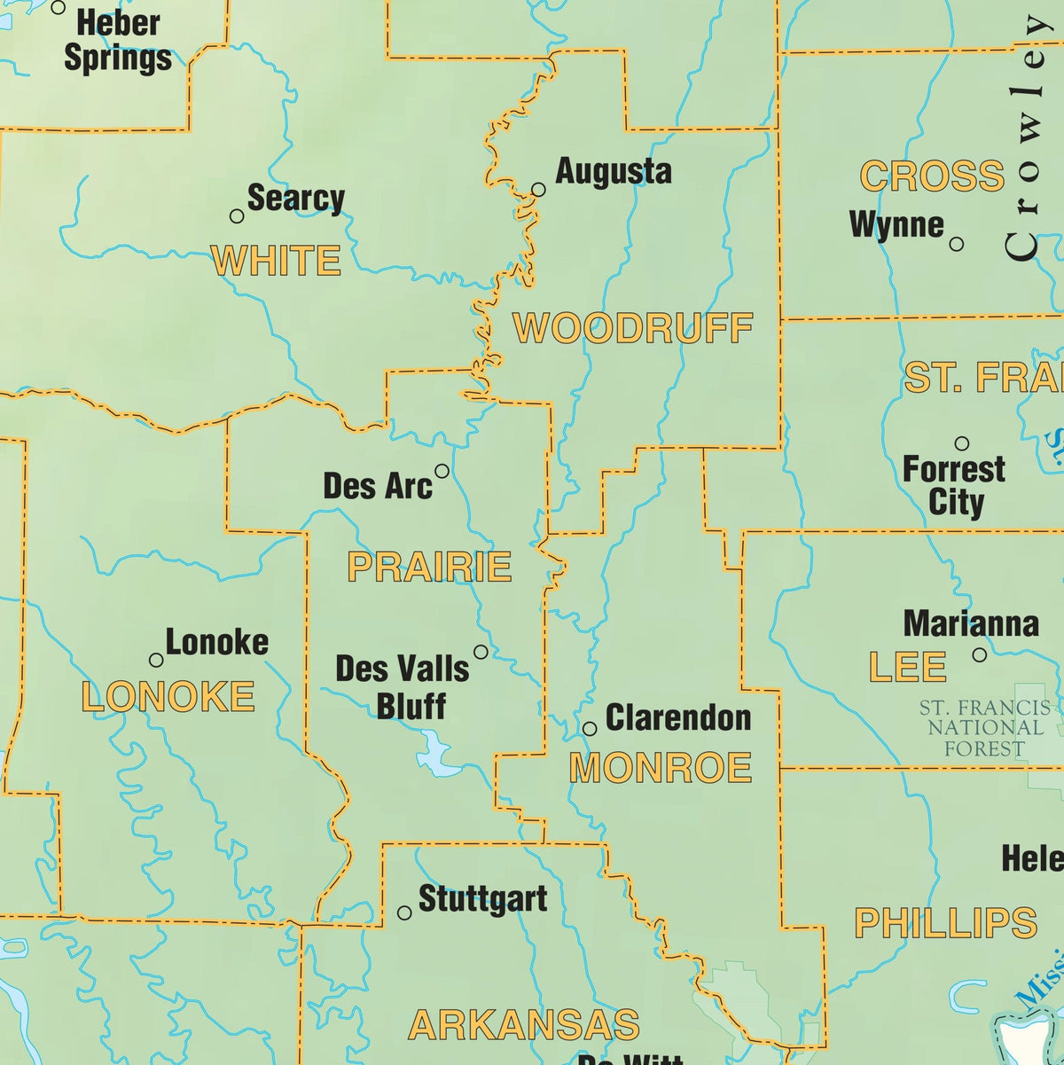 Arkansas State Wall Maps | Office & Classroom | Ultimate Globes