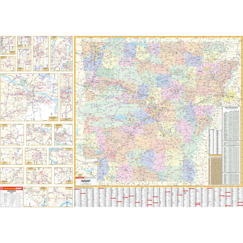 Arkansas State Wall Maps | Office & Classroom | Ultimate Globes