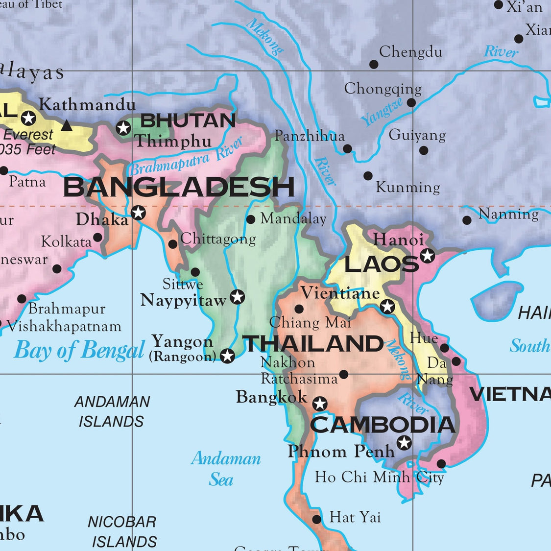 Asia Primary Wall Map » Shop Classroom Maps – Ultimate Globes