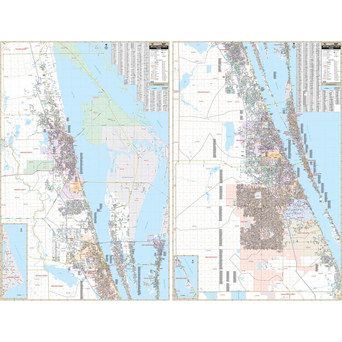 Brevard County FL Wall Map » Shop City & County Maps – Ultimate Globes