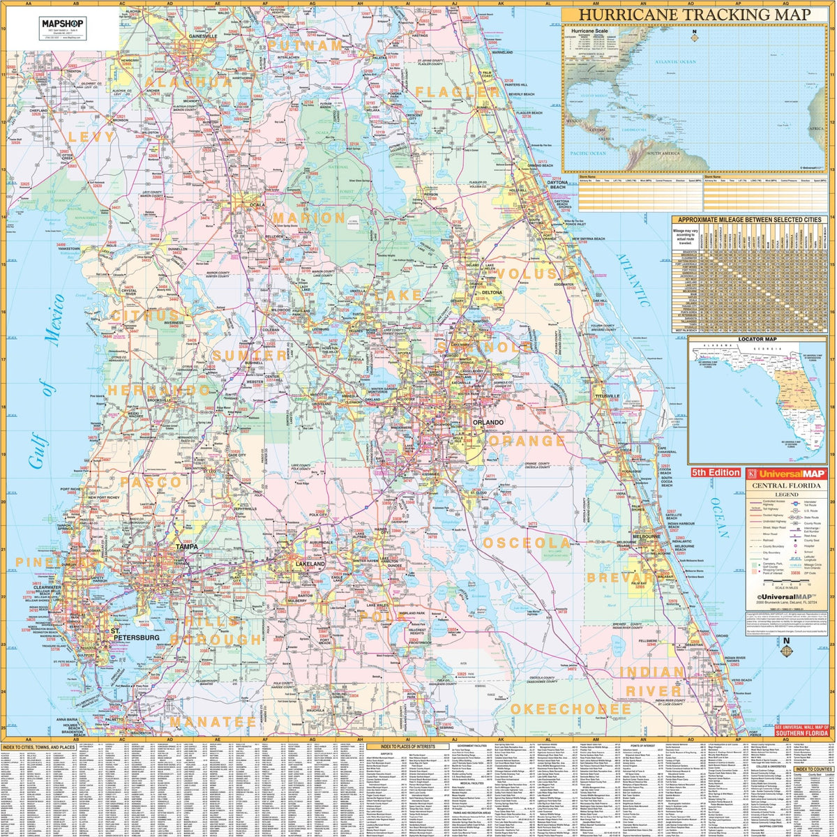 Florida State Wall Maps | Office & Classroom | Ultimate Globes