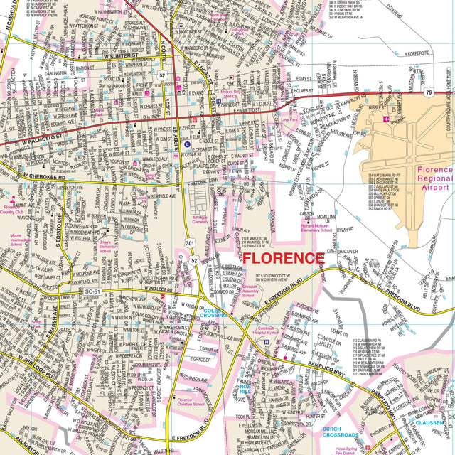 Florence SC Wall Map » Shop City & County Maps – Ultimate Globes