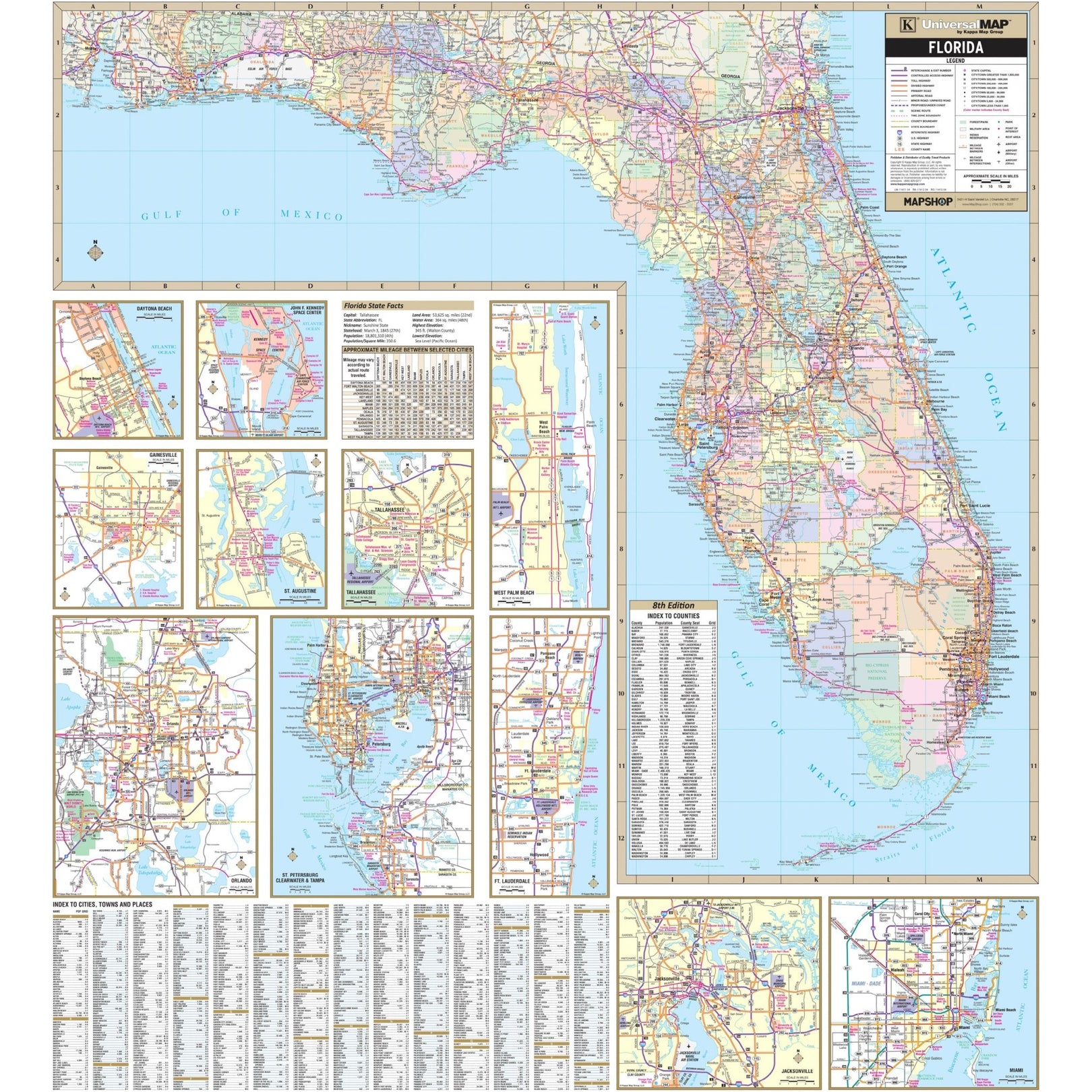 Florida State Wall Maps | Office & Classroom | Ultimate Globes