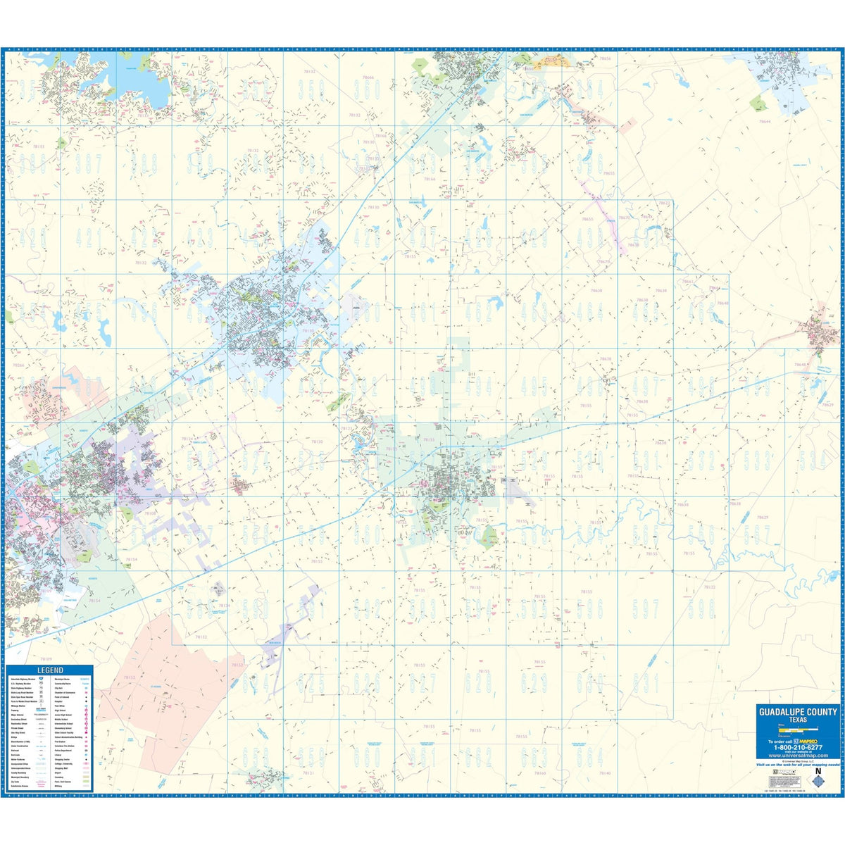 Guadalupe County TX Wall Map » Shop City & County Maps – Ultimate Globes