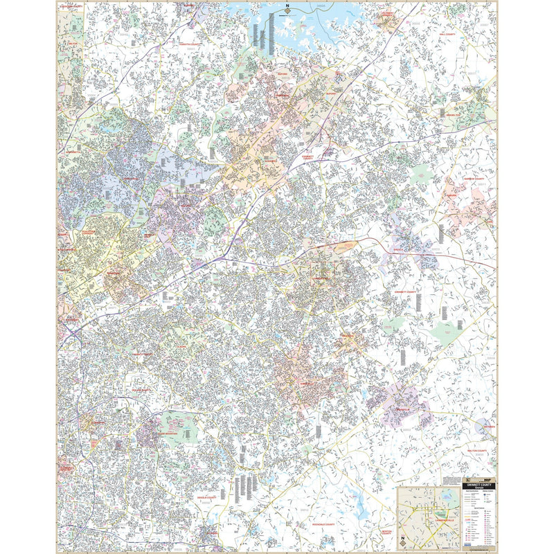 Gwinnett County GA Wall Map » Shop City & County Maps – Ultimate Globes