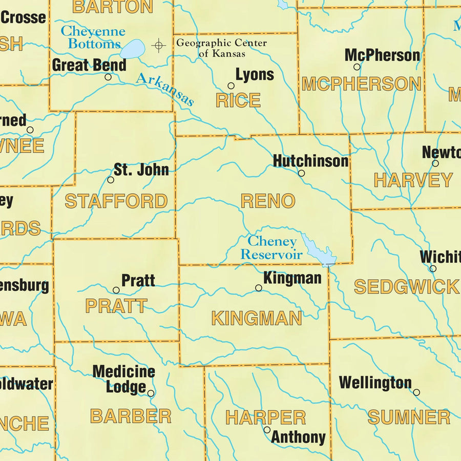 Kansas State Wall Maps | Office & Classroom | Ultimate Globes