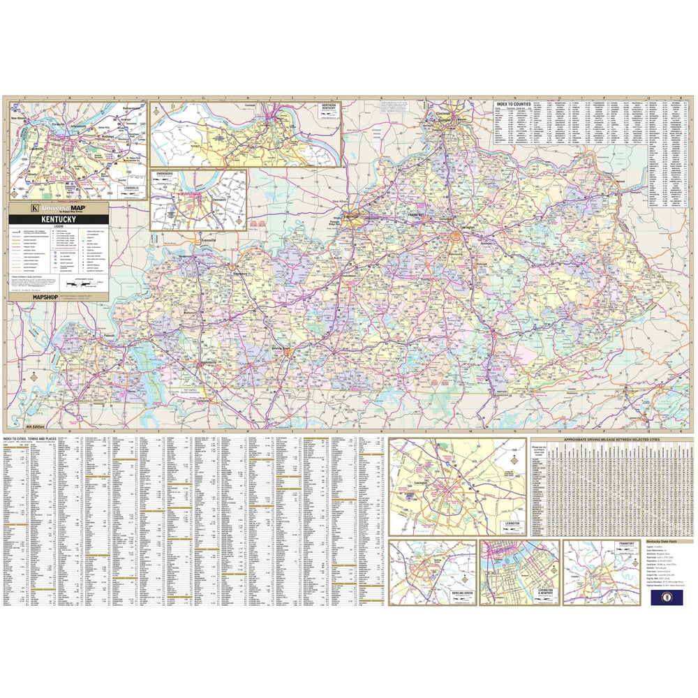 Kentucky State Wall Maps | Office & Classroom | Ultimate Globes