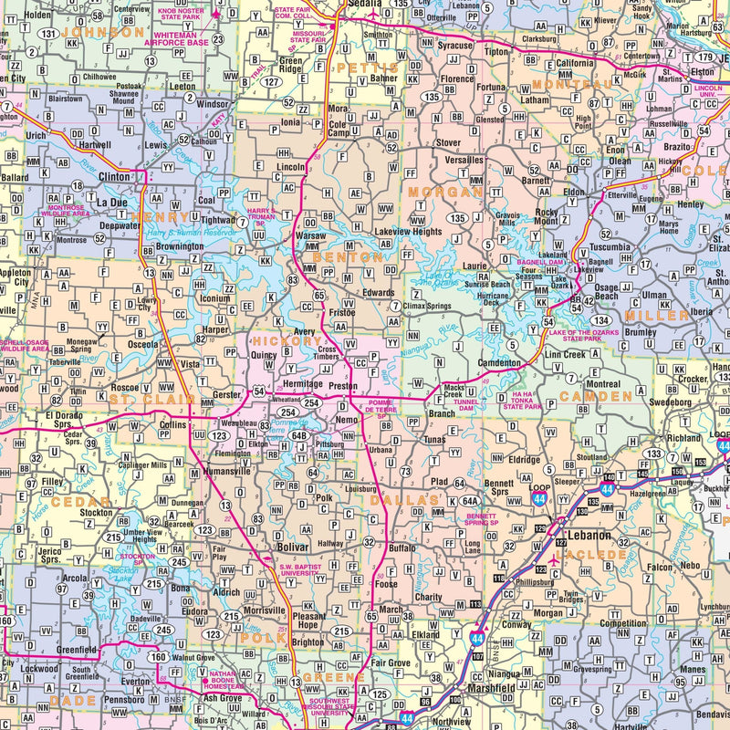 Missouri State Wall Maps | Office & Classroom | Ultimate Globes