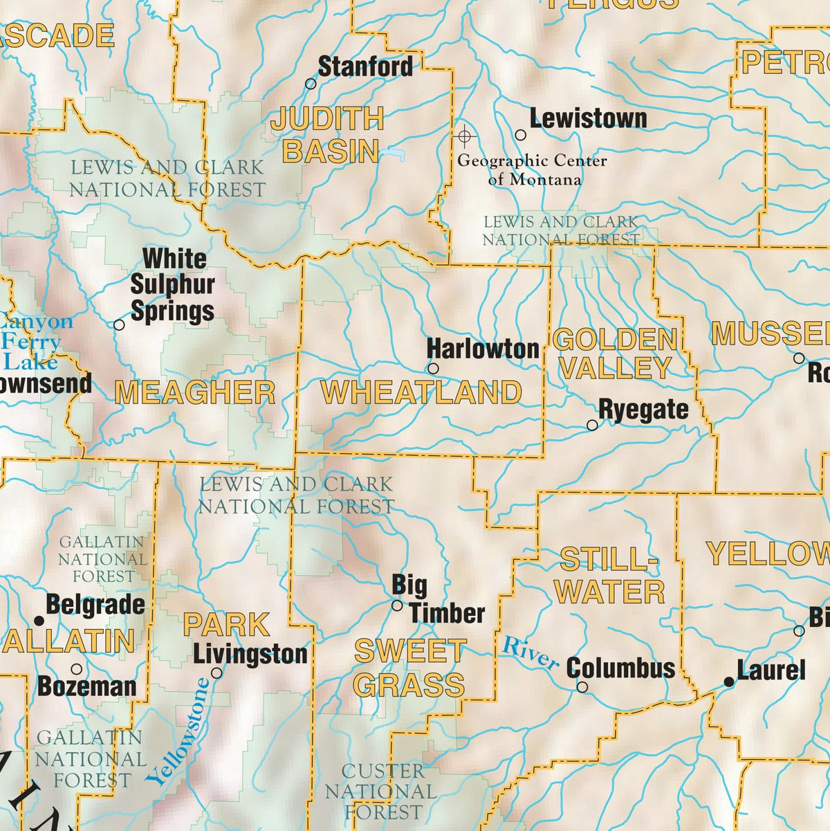 Montana State Wall Maps | Office & Classroom | Ultimate Globes