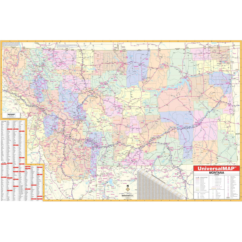 Montana State Wall Maps | Office & Classroom | Ultimate Globes
