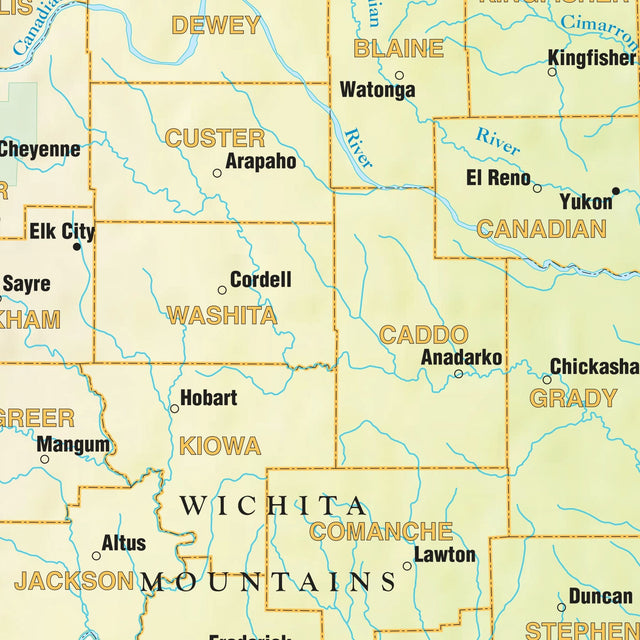 Oklahoma Shaded Relief Map » Shop Classroom Maps – Ultimate Globes