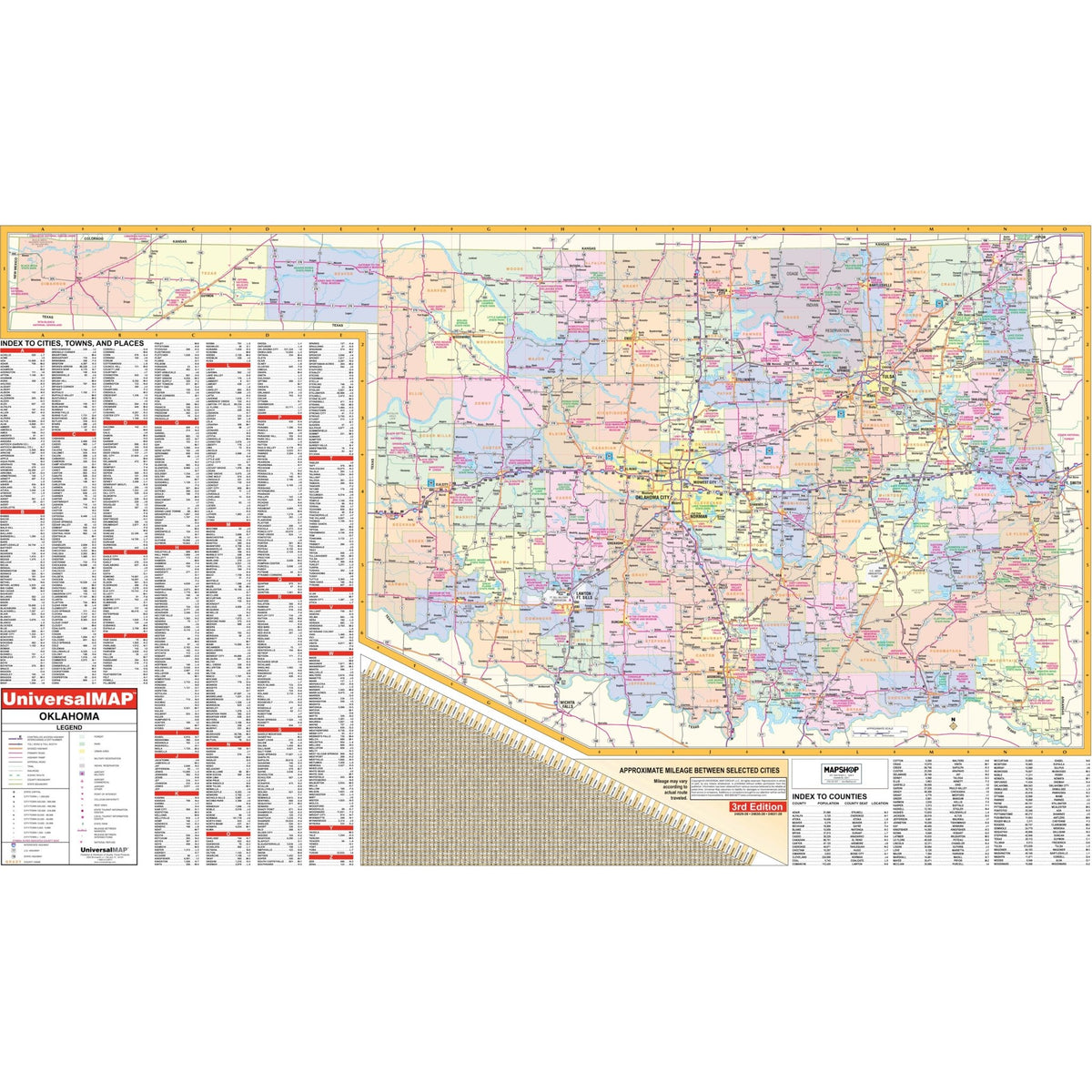 Oklahoma State Wall Maps | Office & Classroom | Ultimate Globes