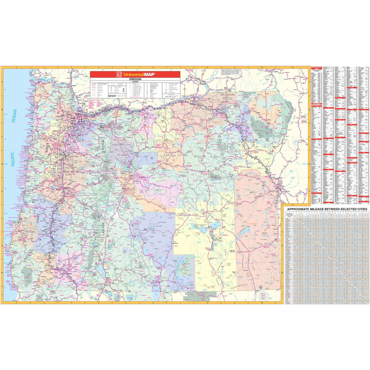 Oregon State Wall Map » Shop State Wall Maps – Ultimate Globes