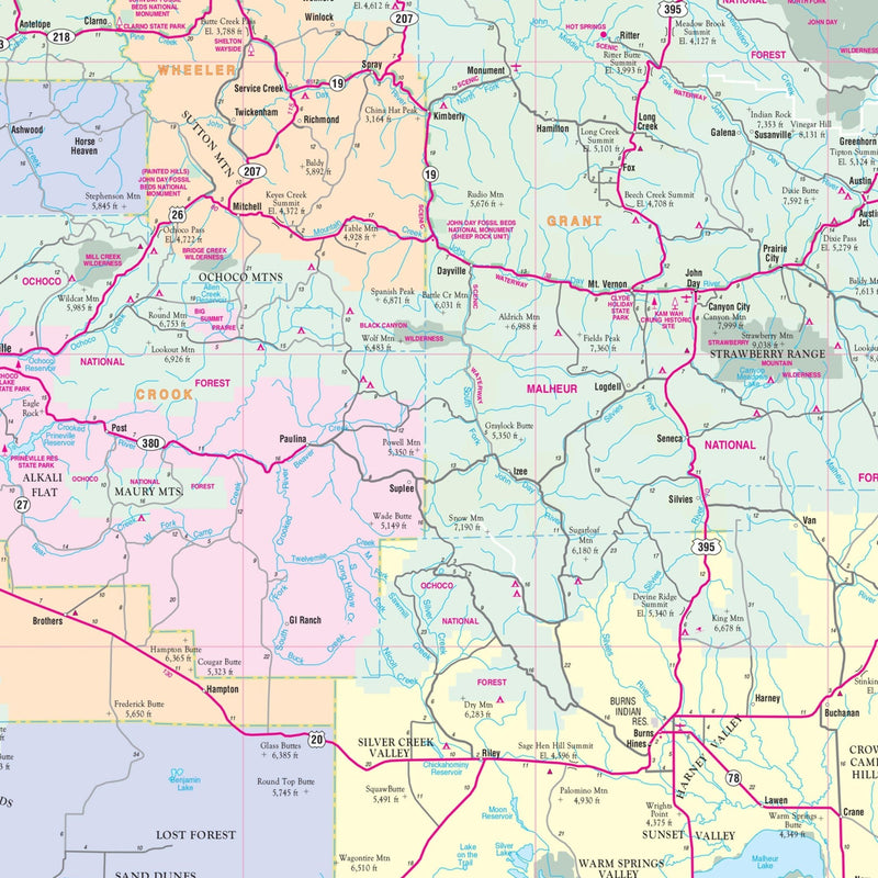 Oregon State Wall Maps | Office & Classroom | Ultimate Globes