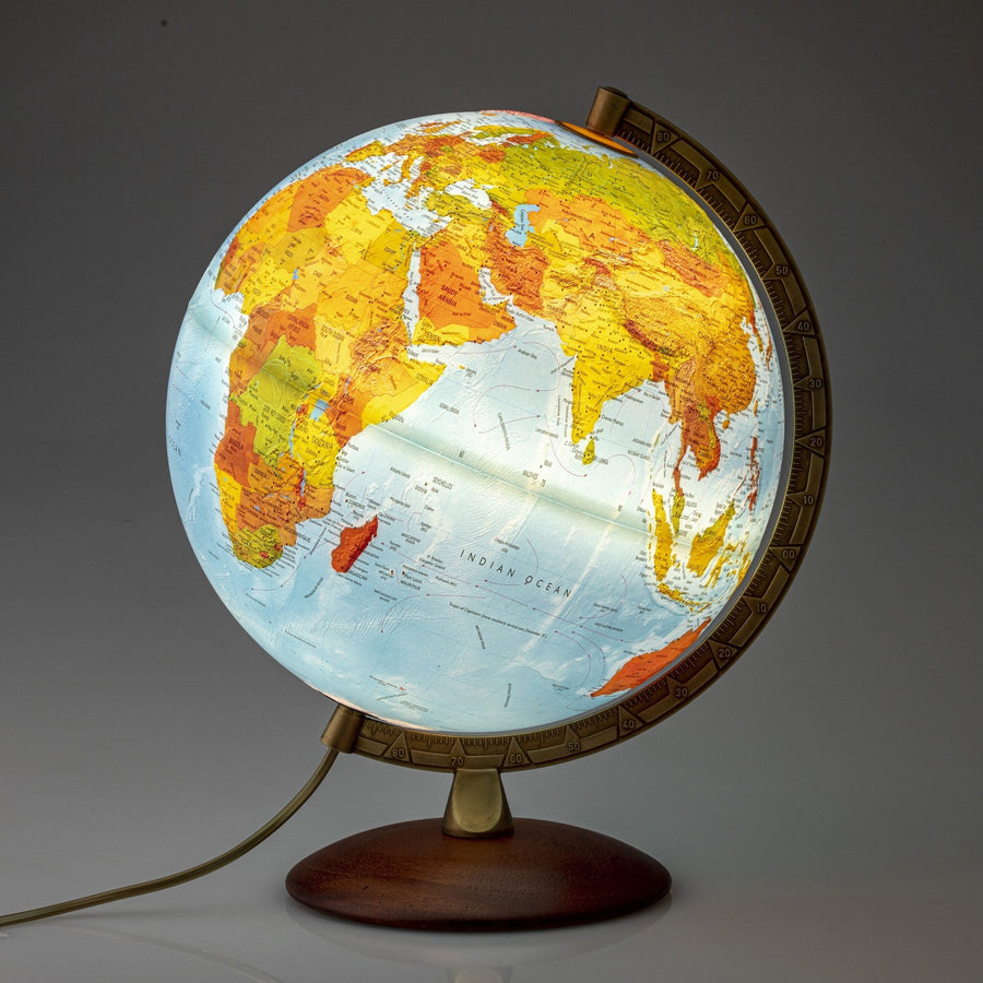 Primus Raised Relief Globe - 12-inch Illuminated Desktop World Globe ...