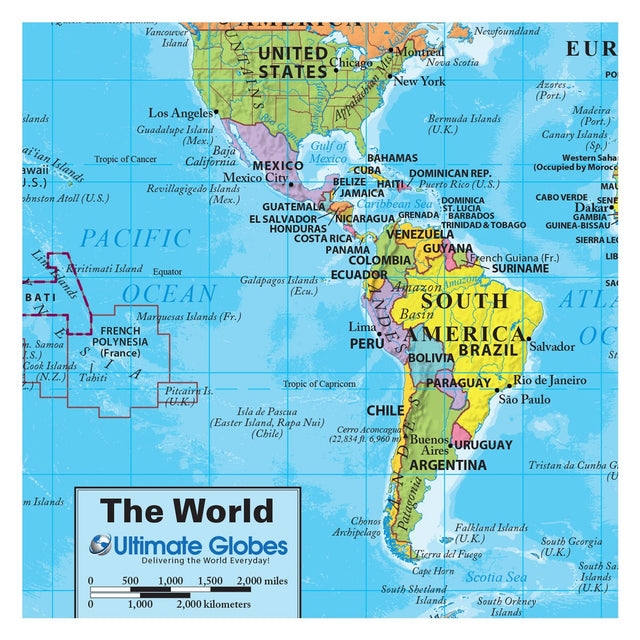 Detailed Printable World Map for Education and Geography Reference ...