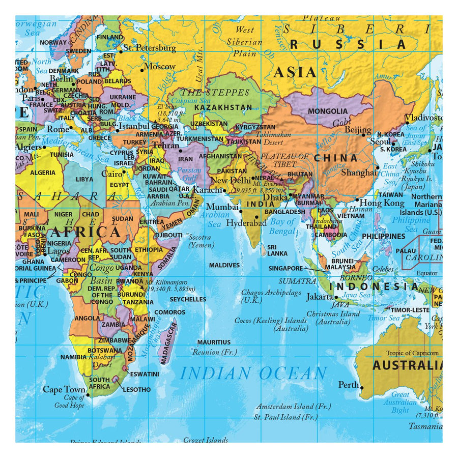 Detailed Printable World Map for Education and Geography Reference ...
