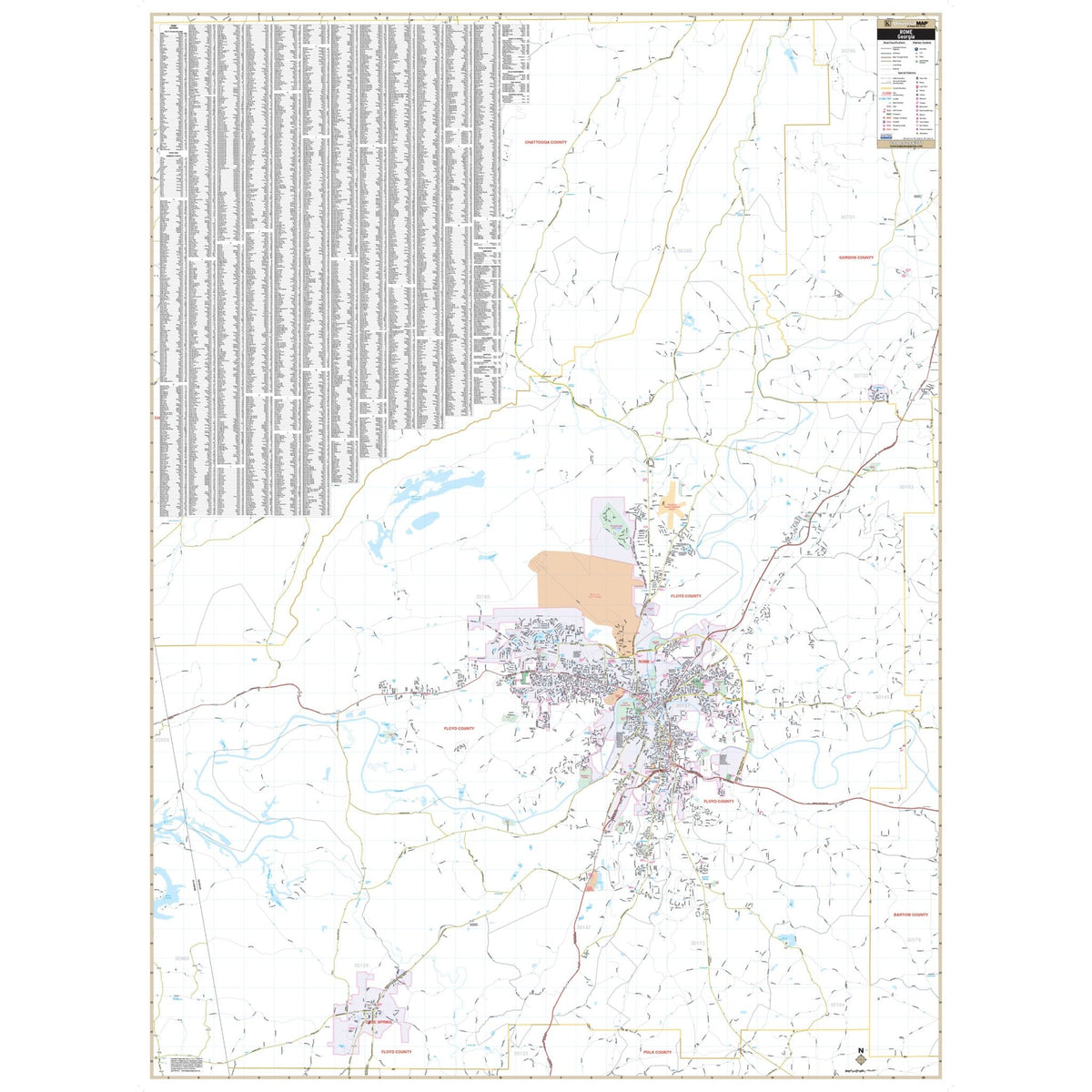 Rome & Floyd Co GA Wall Map » Shop City & County Maps – Ultimate Globes