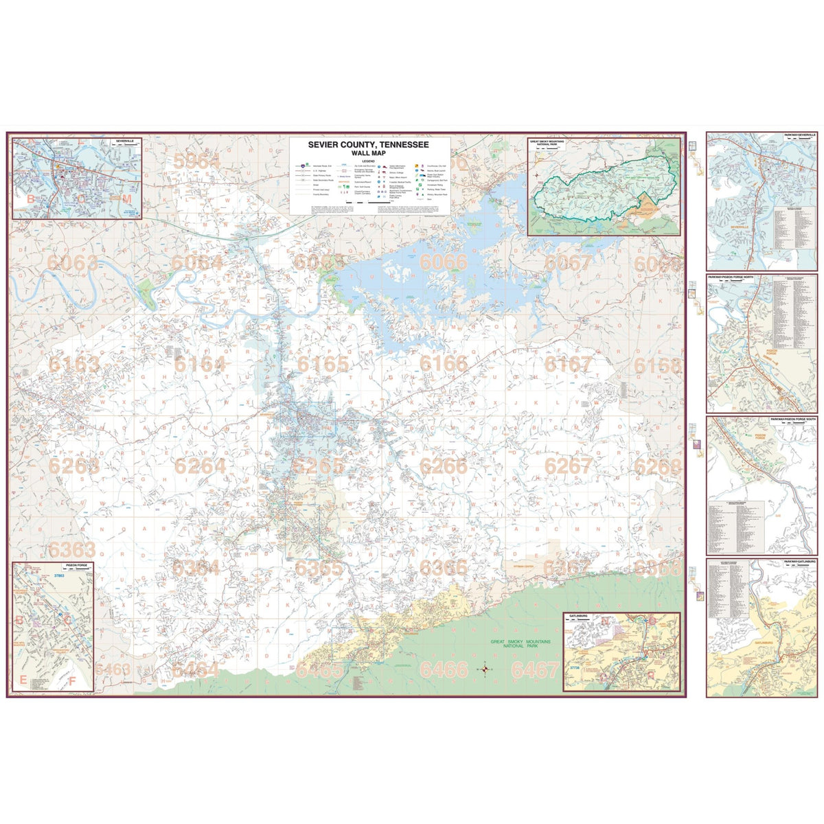 Sevier County TN Wall Map » Shop City & County Maps – Ultimate Globes