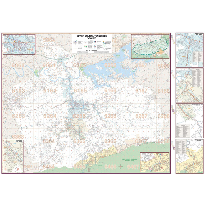 Sevier County TN Wall Map » Shop City & County Maps – Ultimate Globes
