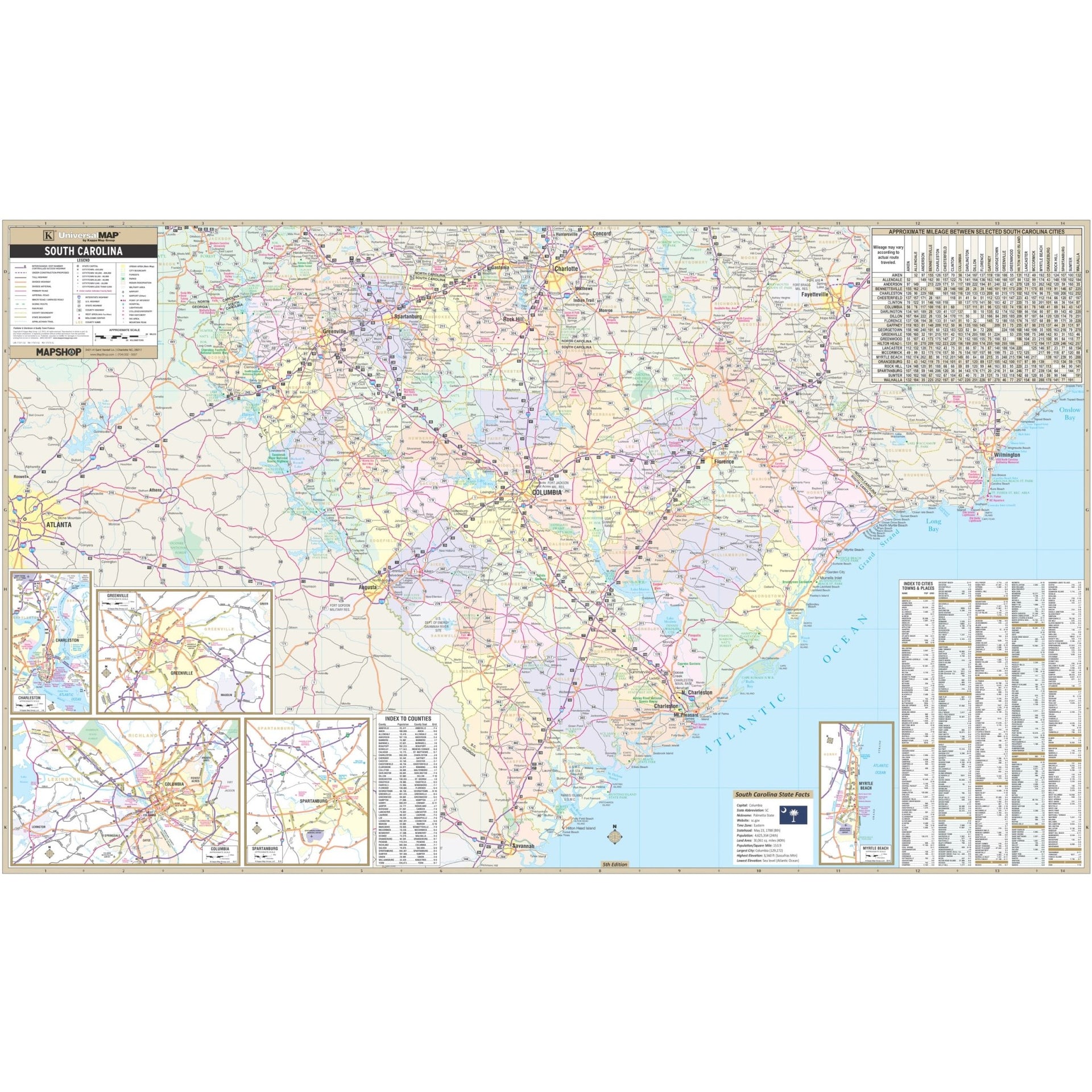 South Carolina State Map Pdf South Carolina | Printable Map Of The