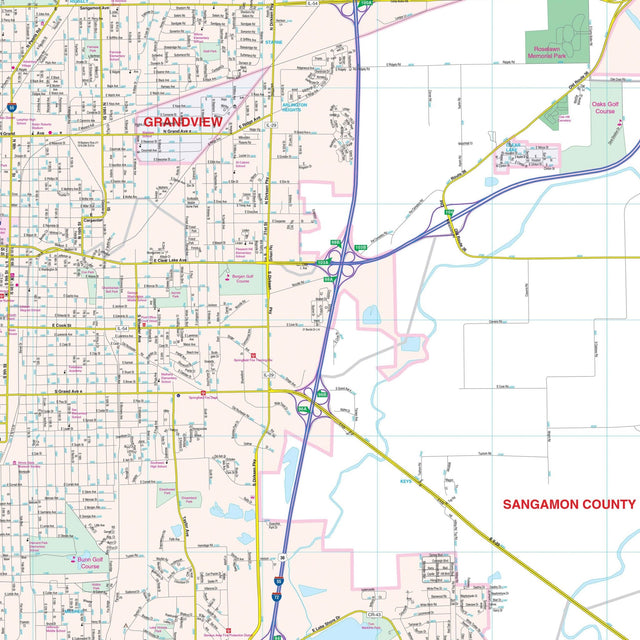 Springfield IL Wall Map » Shop City & County Maps – Ultimate Globes