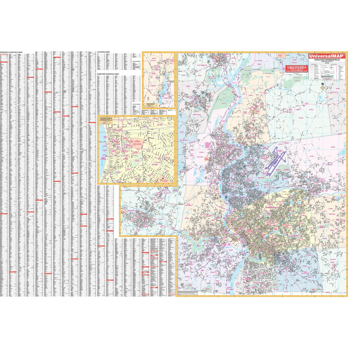 Springfield MA Wall Map » Shop City & County Maps – Ultimate Globes