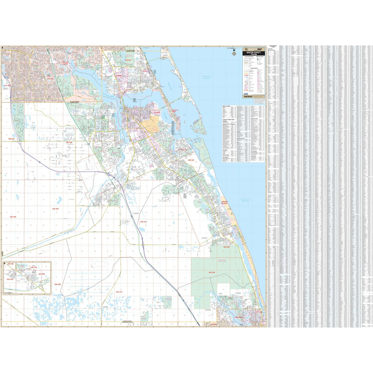 Stuart/Martin County Florida Wall Map – Ultimate Globes