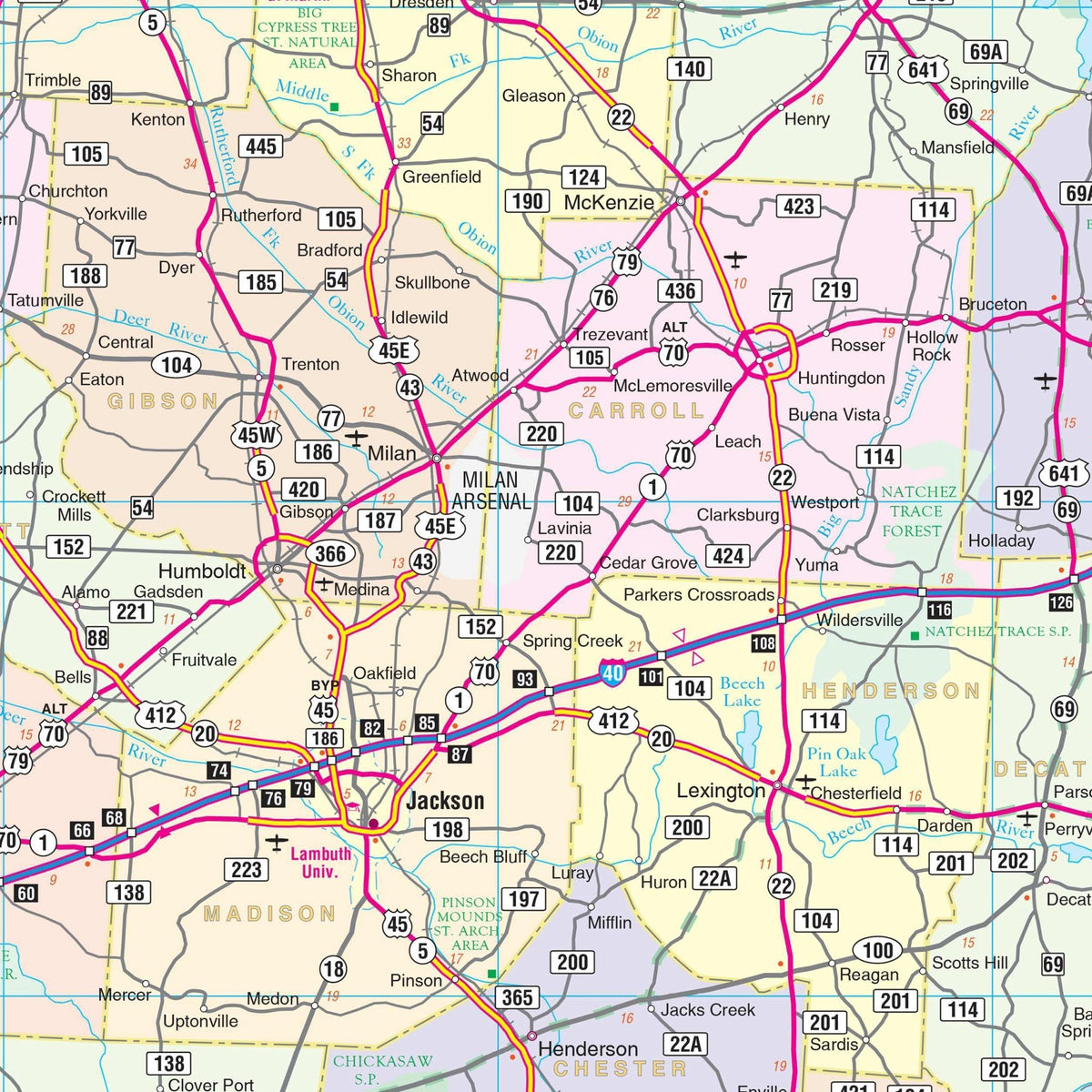 Tennessee State Wall Maps | Office & Classroom | Ultimate Globes