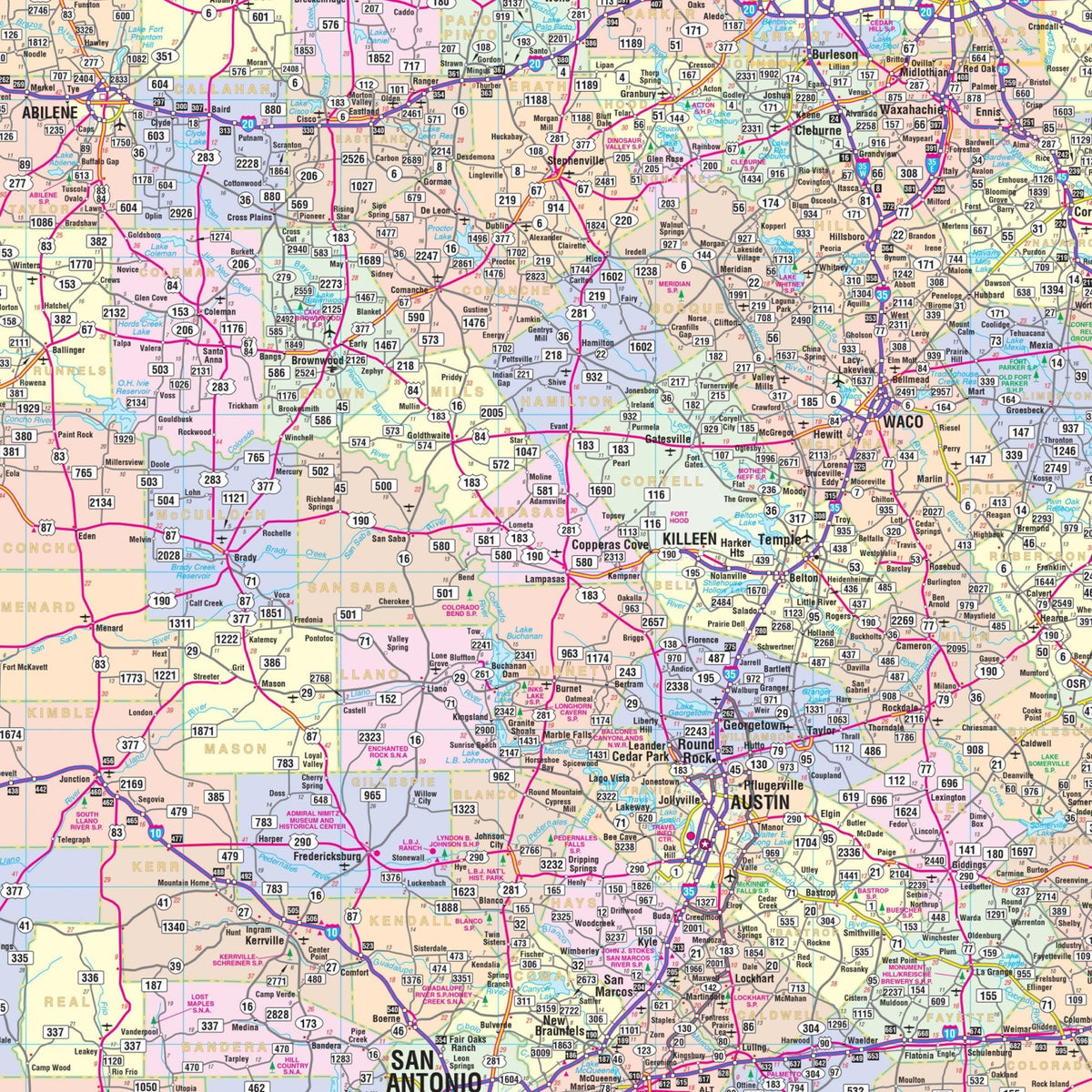 Texas State Wall Maps | Office & Classroom | Ultimate Globes
