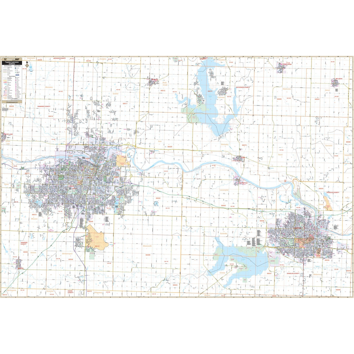 Topeka & Lawrence KS Wall Map » Shop City & County Maps – Ultimate Globes