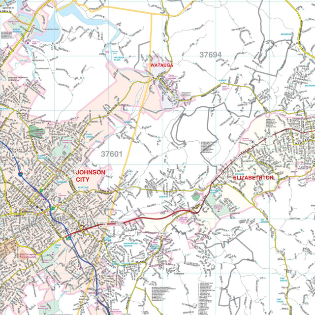 Tri-Cities TN Wall Map » Shop City & County Maps – Ultimate Globes