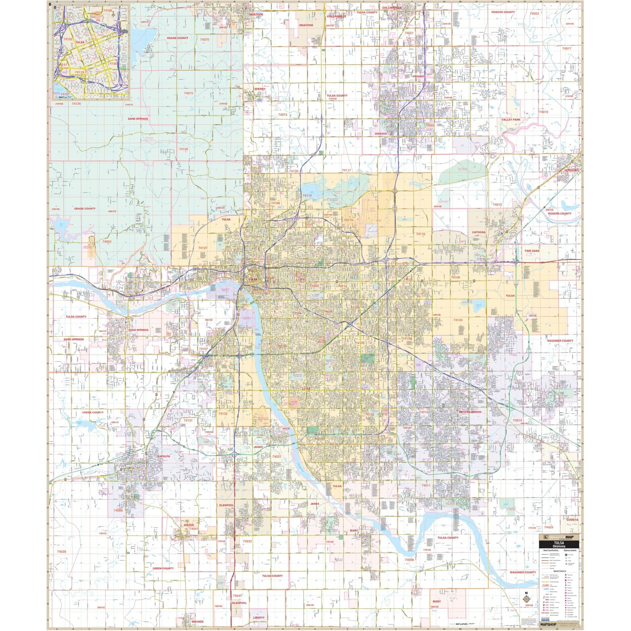 La Ubicación En El Mapa De Tulsa Oklahoma