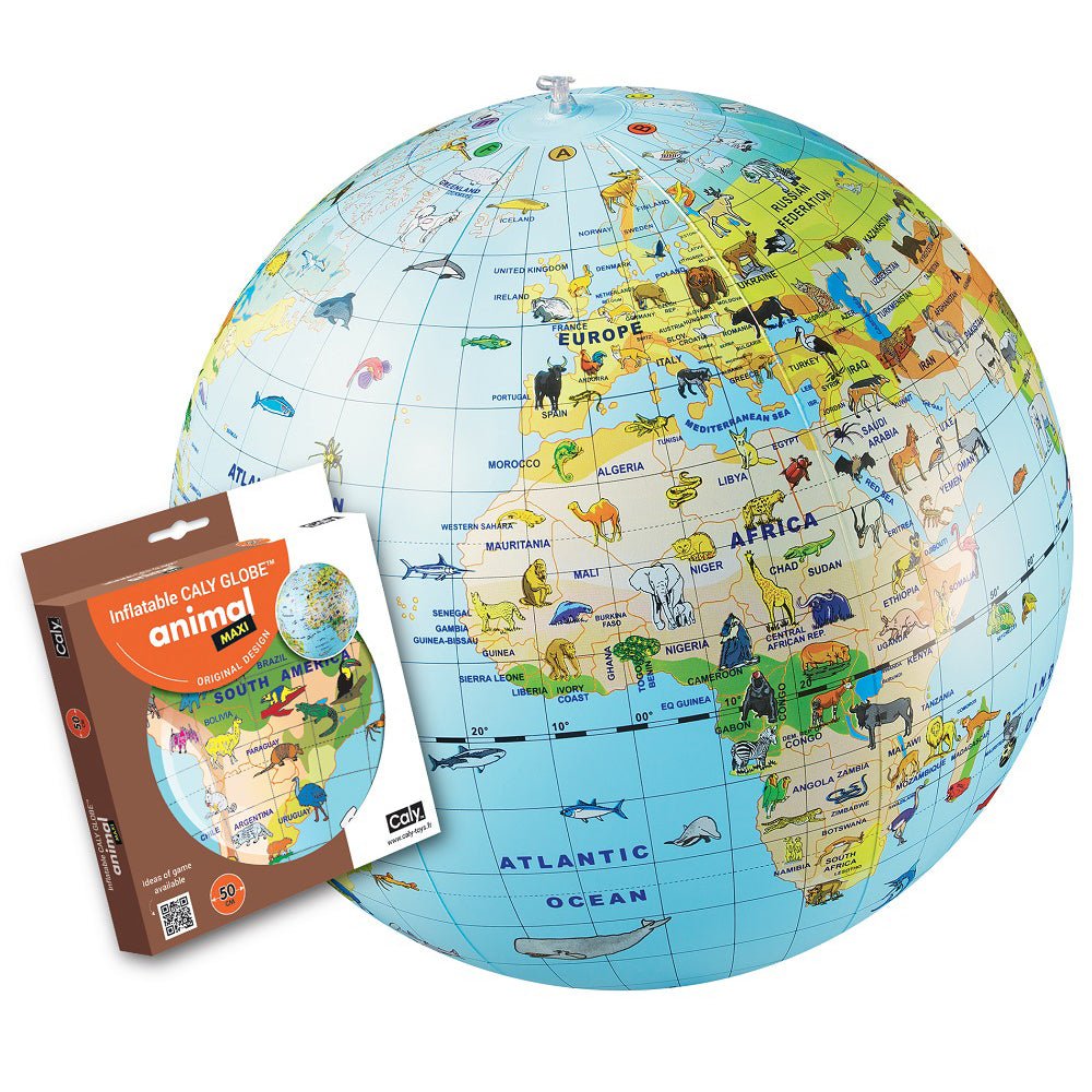 20-Inch Inflatable Animal Globe – Explore World Wildlife & Geography ...