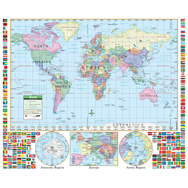 World Primary Wall Map – Ultimate Globes