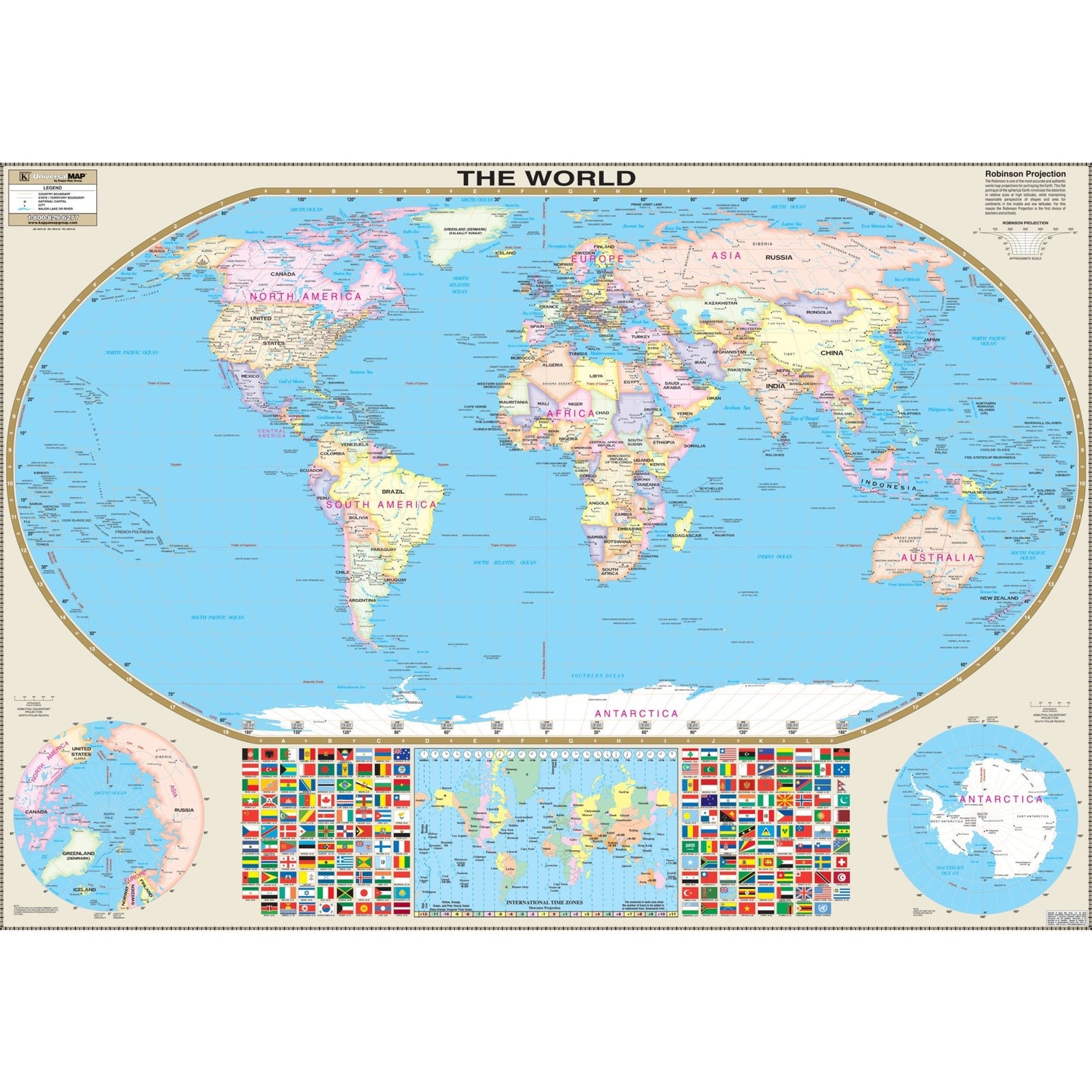 World Robinson Projection Wall Map – Ultimate Globes