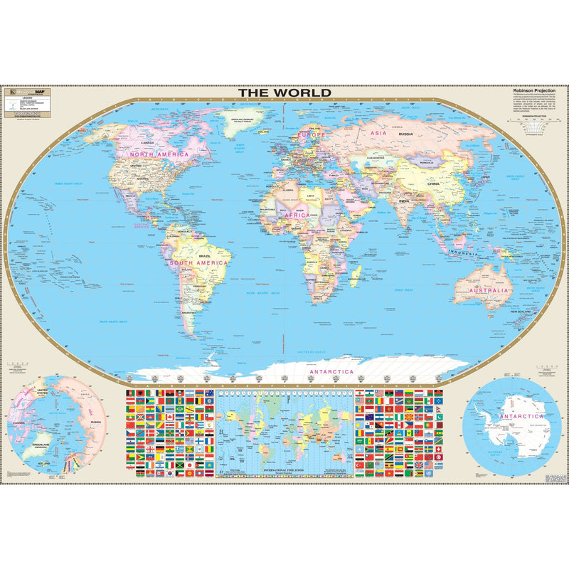 World Robinson Projection Wall Map – Ultimate Globes